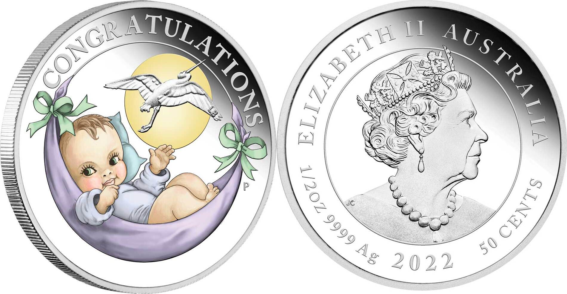 NEWBORN BABY Silver Coin 50 Cents Australia 2022 PP | MA-Shops