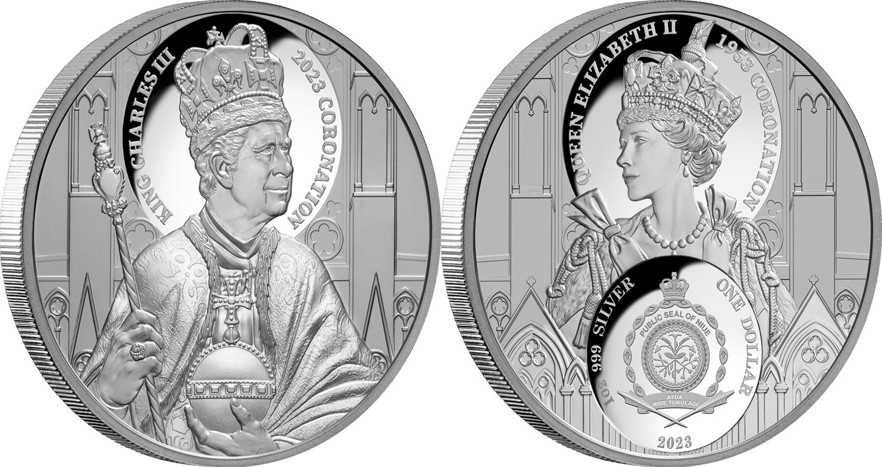 1 Dollar KING CHARLES III CORONATION 1 Oz Silver Coin 1$ Niue 2023 | MA-Shops