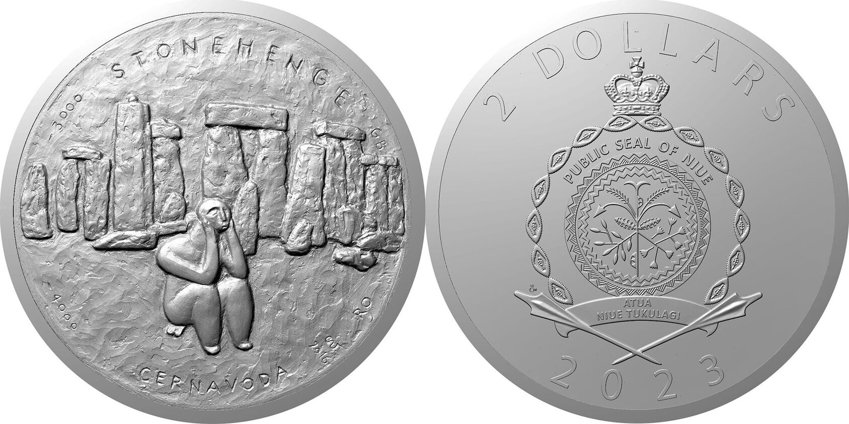 2 Dollars STONEHENGE Treasures of Ancient Civilizations Silver Coin 2 ...