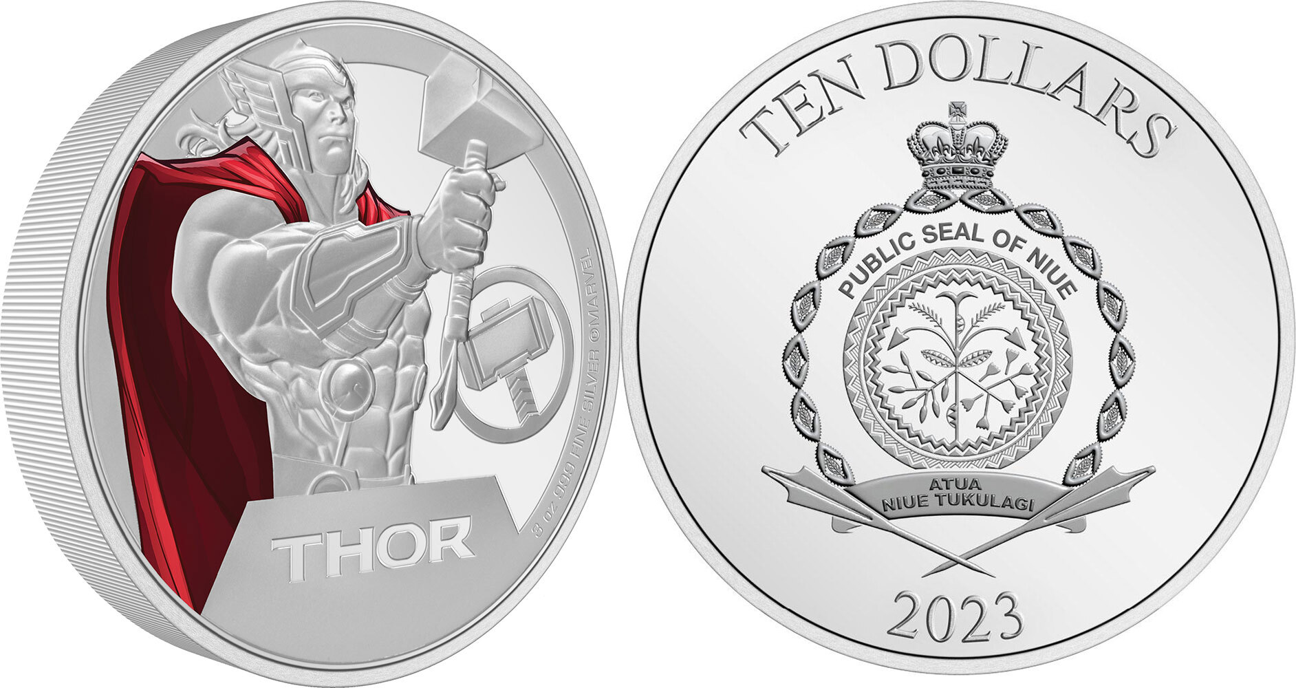 10 Dollars THOR Marvel 3 Oz Silver Coin 10$ Niue 2023 PP | MA-Shops