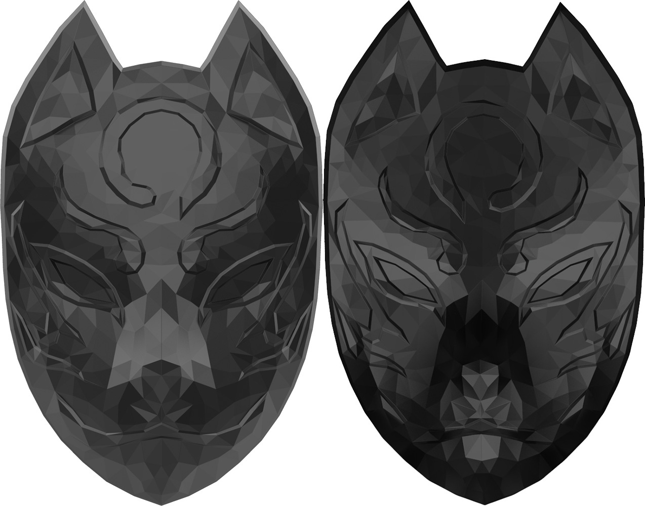 KITSUNE Japanese Traditional Mask Dark Stackable 2 Oz Silver Stacker ...