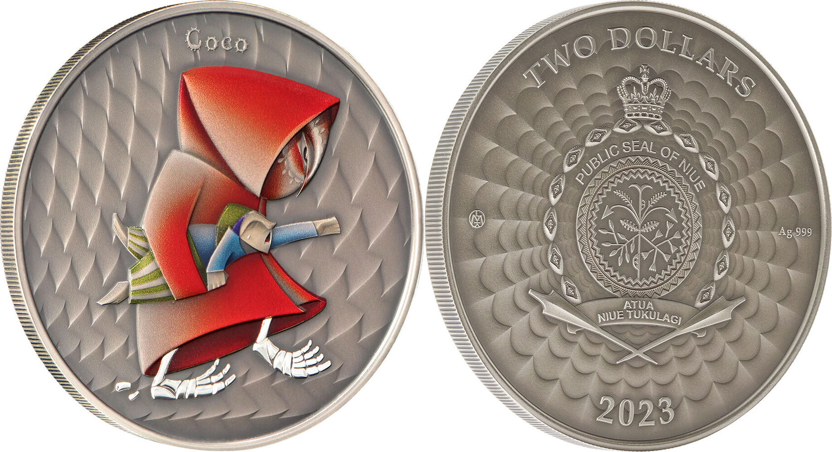 2 Dollars COCO World of Cryptids 1 Oz Silver Coin 2$ Niue 2023 Antique ...