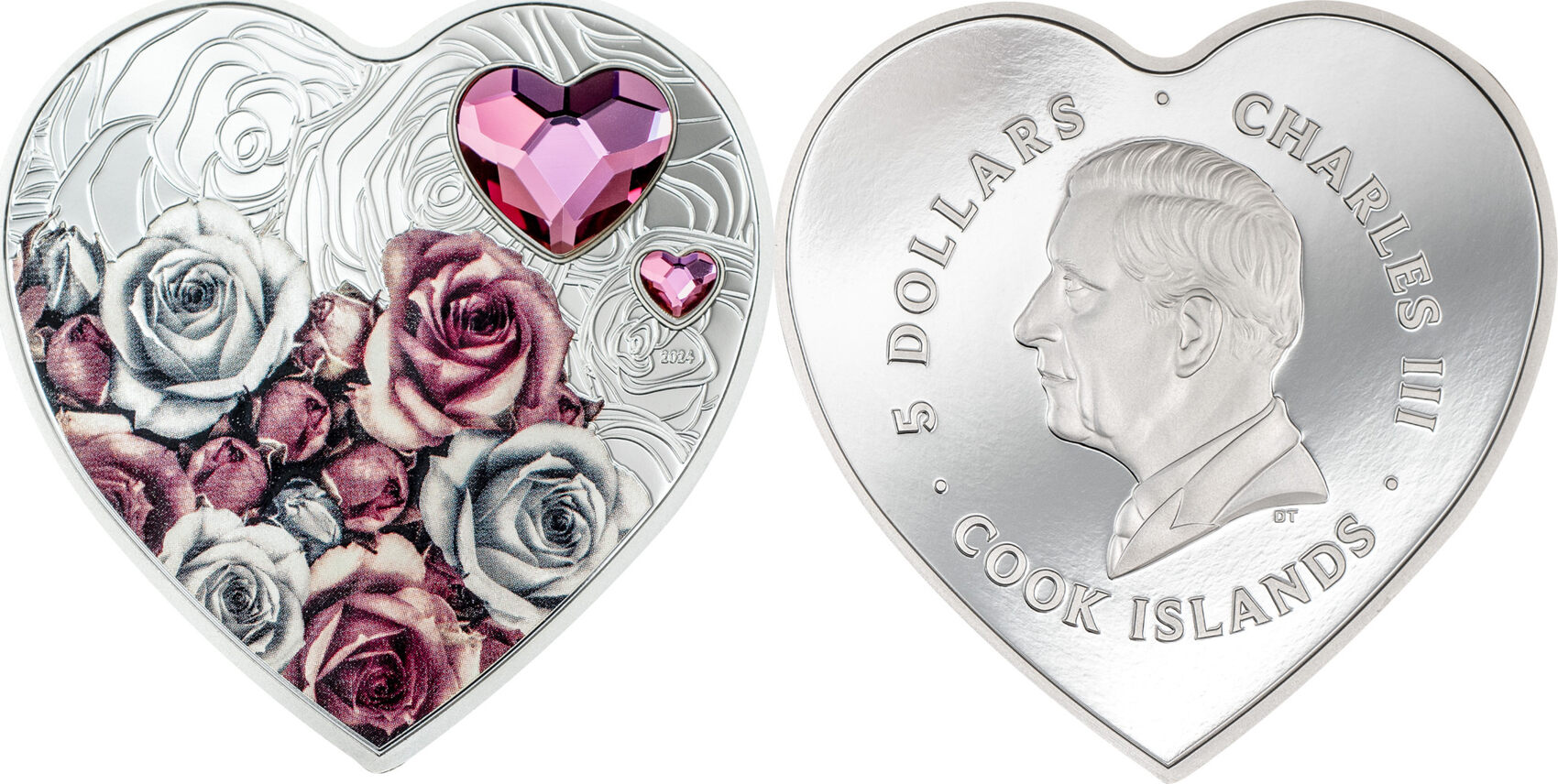 5 Dollars ROSES Brilliant Love Silver Coin 5$ Cook Islands 2024 PP | MA ...