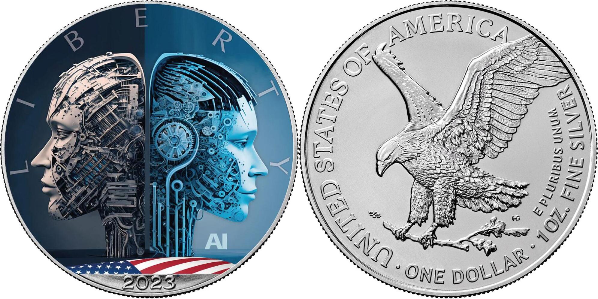 United States 1 Dollar AI HUMAN OR MACHINE Liberty Artificial ...