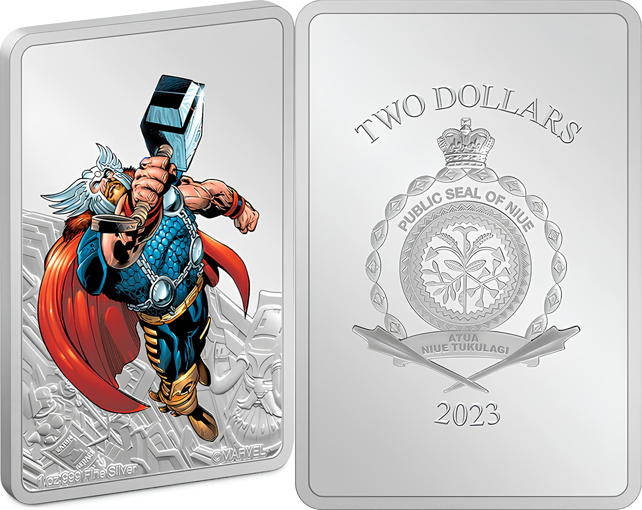2 Dollars THOR Marvel Evergreen Collection 1 Oz Silver Coin 2$ Niue ...