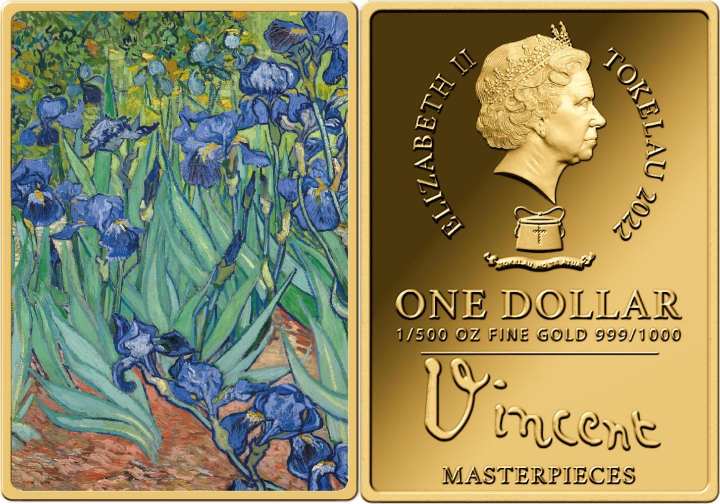 1 Dollar IRIS Vincent Masterpieces Van Gogh 1/500 Oz Gold Coin 1 ...