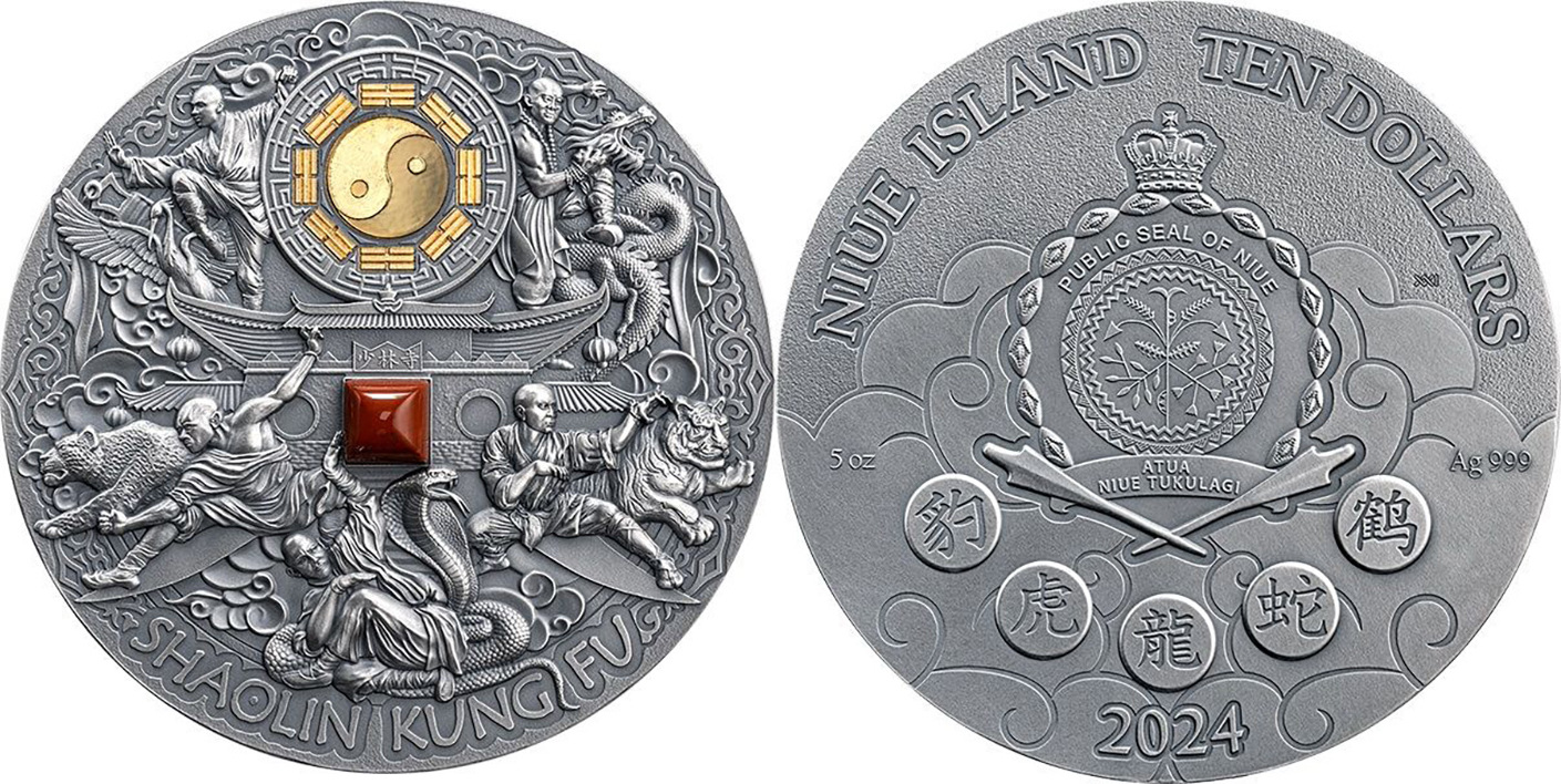 10 Dollars SHAOLIN KUNG FU Martial Arts Styles 5 Oz Silver Coin 10 ...