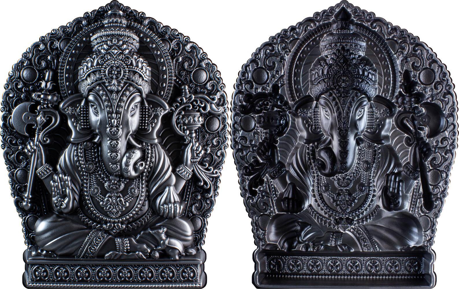 GANGESHA 1 Kg Silver Stackable 2024 Antique Finish | MA-Shops