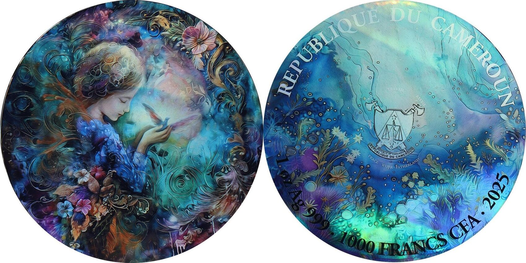 FAIRY IN FAIRYLAND 1 Oz Silver Coin 1000 Francs Cameroon 2025 Prooflike ...