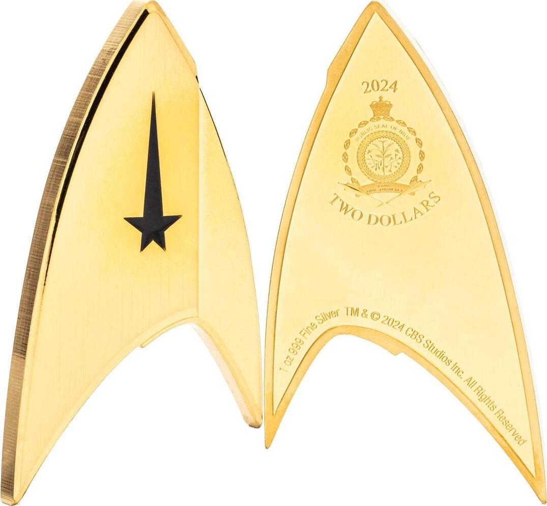2 Dollars STARFLEET DIVISIONS STAR TREK Command Insignia 1 Oz Silver ...