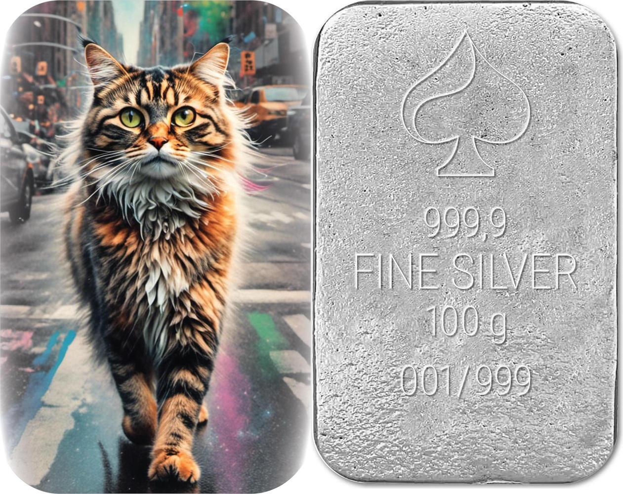 SHORTHAIR IN NEW YORK Cats in the City Silver Cast Bar 2024 Antique ...