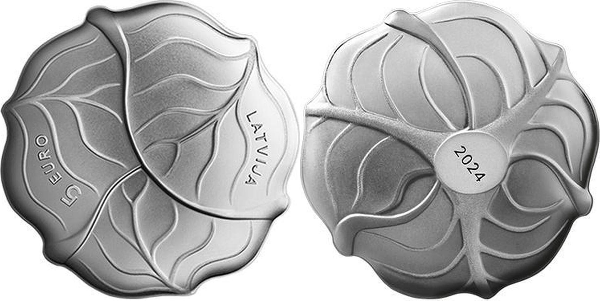 5 Euro CABBAGE Silver Coin 5€ Euro Latvia 2024 PP | MA-Shops