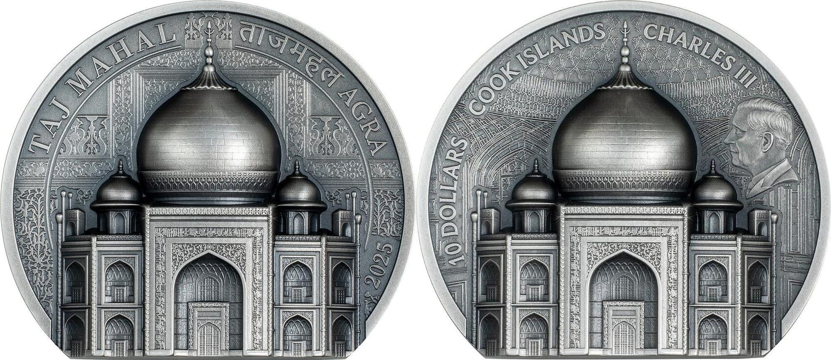 10 Dollars TAJ MAHAL Historical Monuments 2 Oz Silver Coin 10$ Cook ...