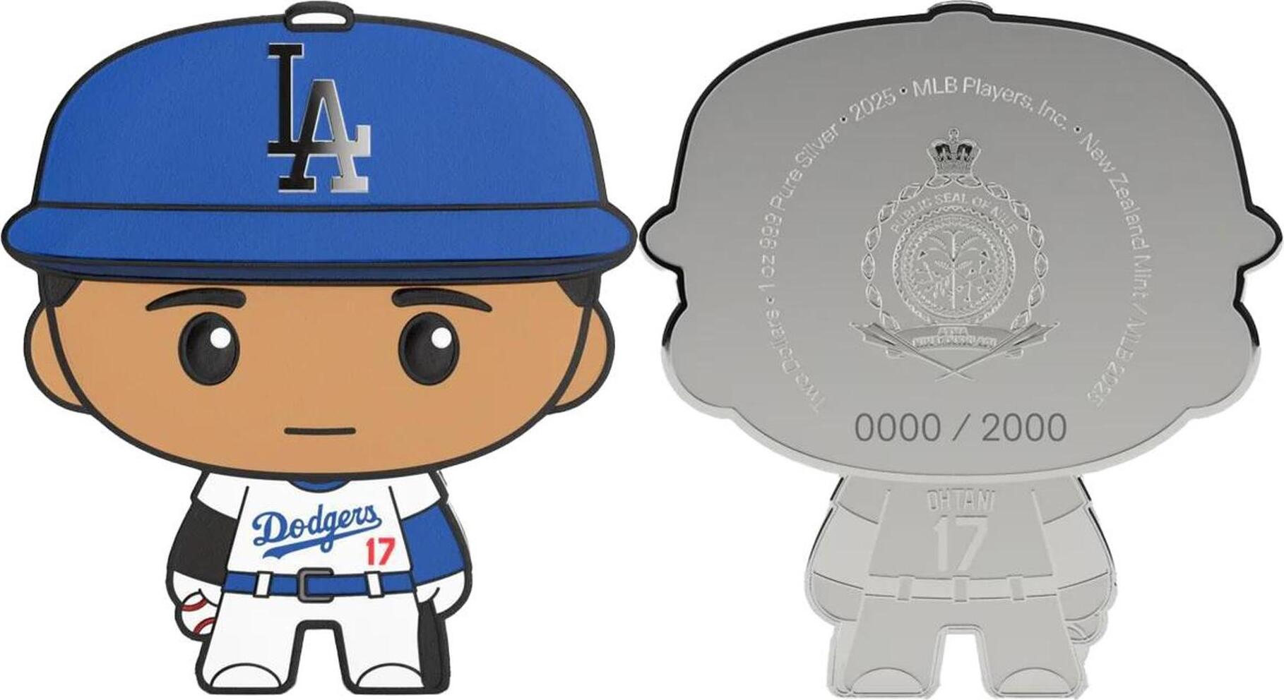 2 Dollars SHOHEI OHTANI MLB Players Chibi 1 Oz Silver Coin 2$ Niue 2025 ...