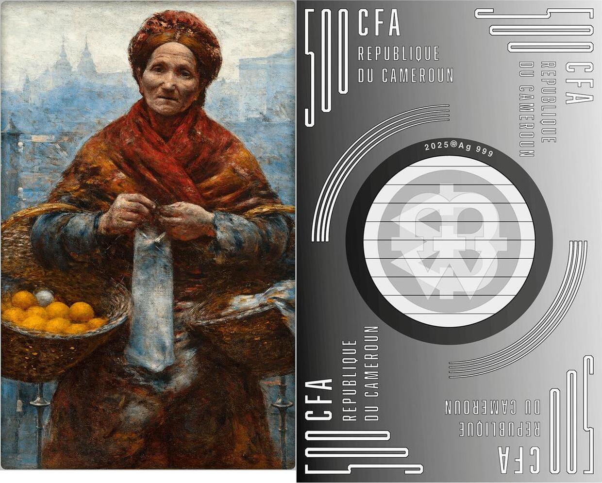 JEWESS WITH ORANGES Aleksander Gierymski Silver Coin 500 Francs ...