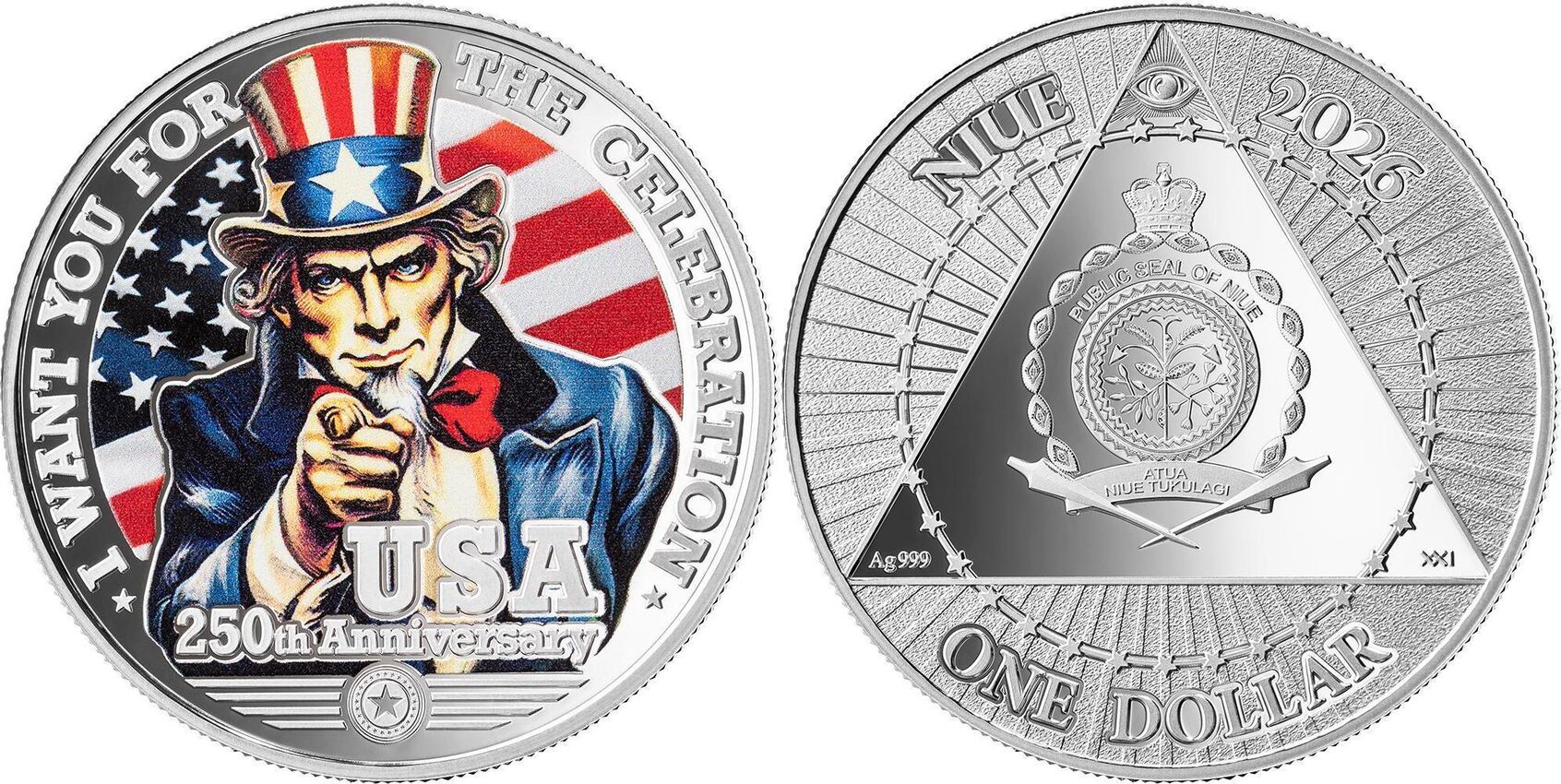 1 Dollar UNCLE SAM 1/2 Oz Silver Coin 1$ Niue 2026 PP | MA-Shops