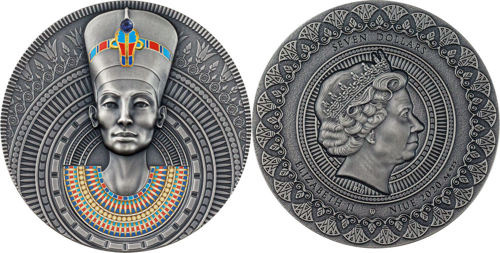 7 Dollars NEFERTITI Queen of Antiquity 3 Oz Silver Coin 7$ Niue 2020 ...