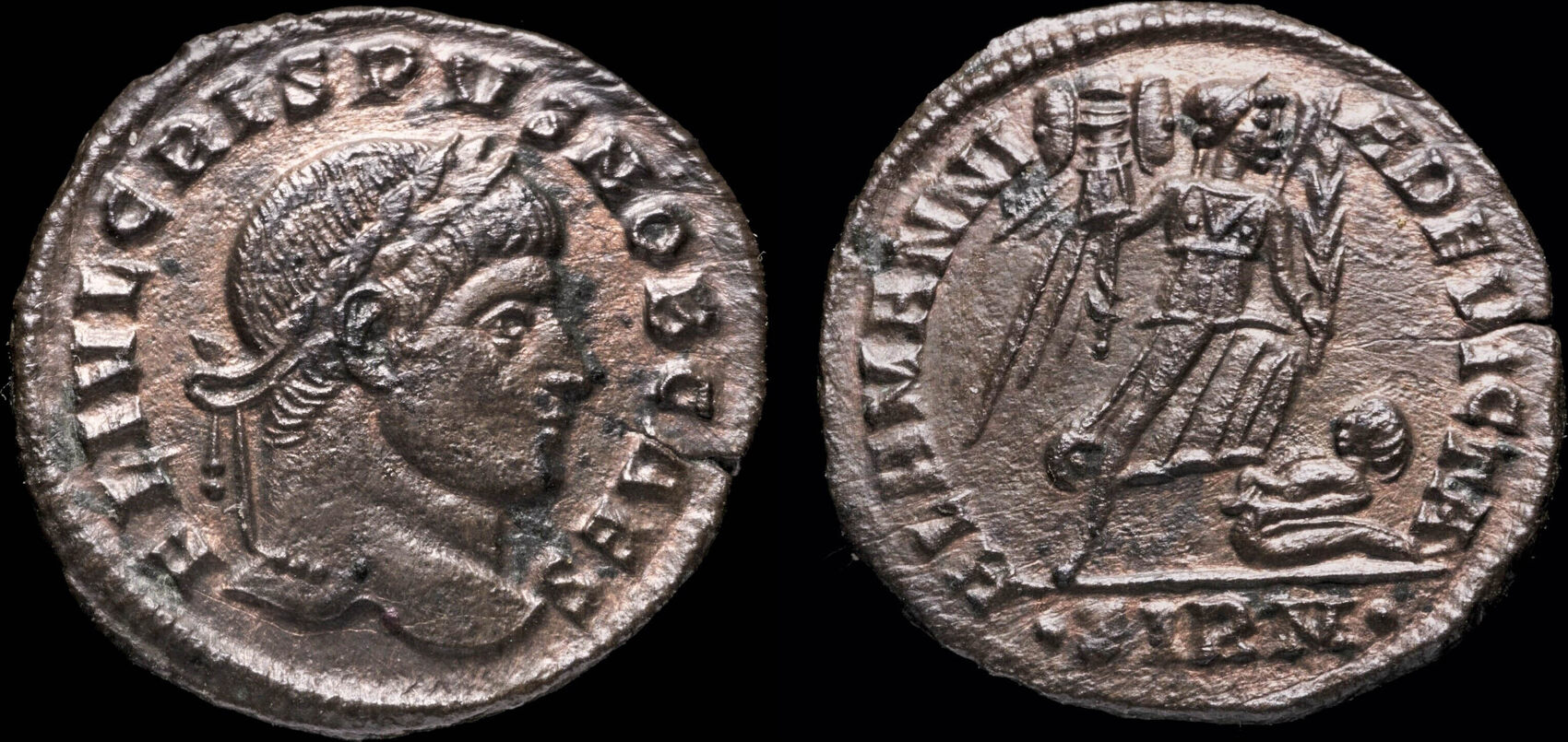 Roman empire Crispus - ALAMANNIA DEVICTA, Sirmium - 19 mm / 2.74 gr ...