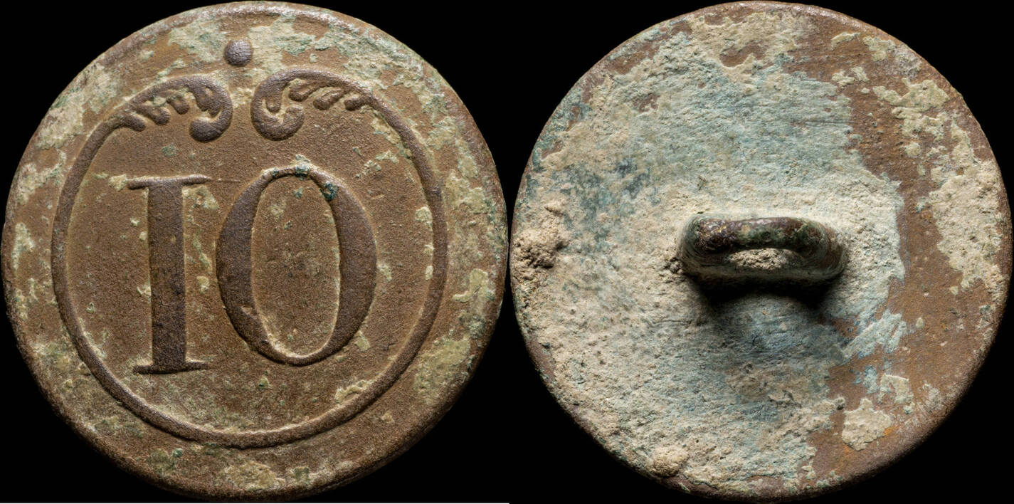 BUTTONS MILITARY Button Military French, Regiment 10, Napoleonic wars ...