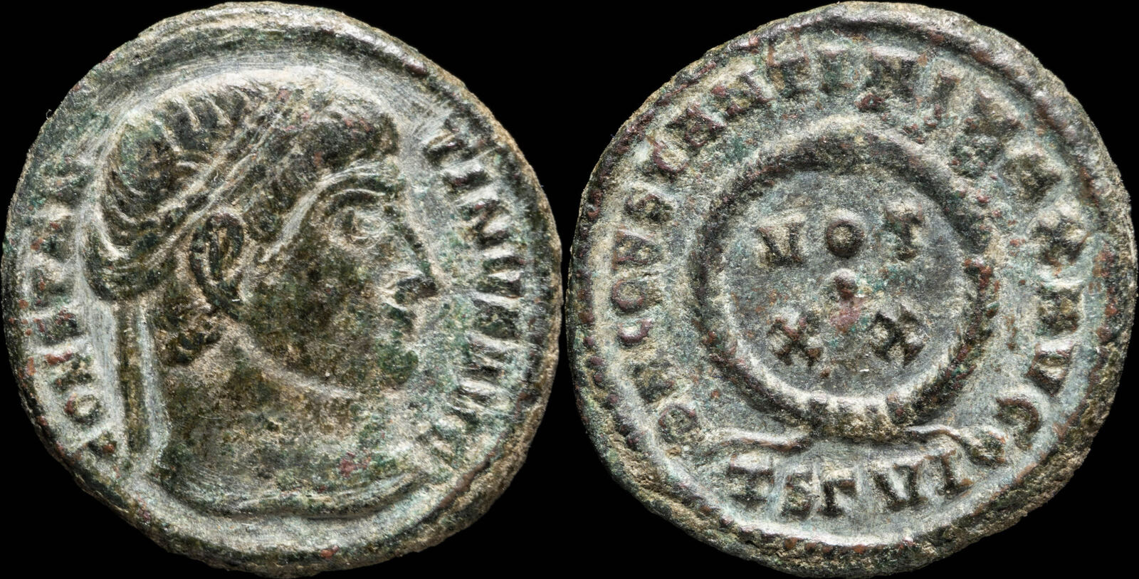 Roman empire Constantine I - DN CONSTANTINI MAX AVG VOT XX - 20 mm / 3 ...