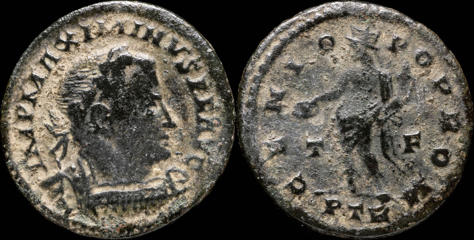 Roman Empire Maximinus II - GENIO POP ROM, Trier - 23 mm / 3.94 gr. ss ...