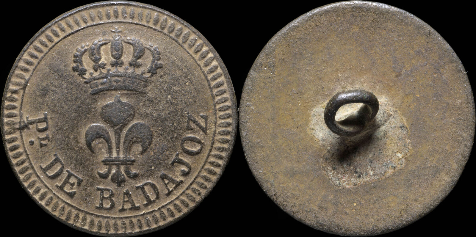 BUTTONS MILITARY Button Provincial of Badajoz, Spanish army, Napoleonic ...