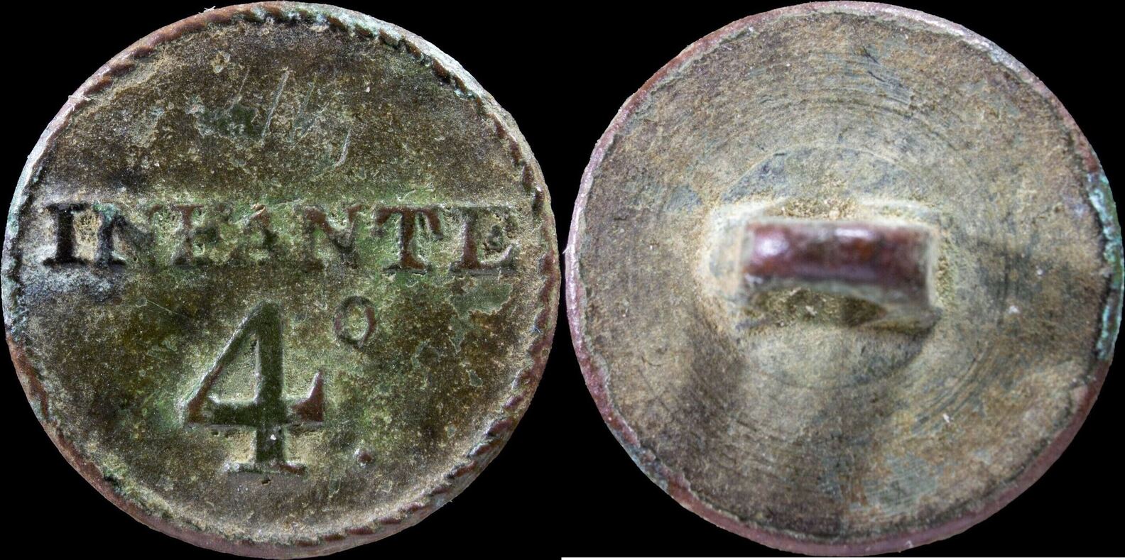 BUTTONS MILITARY Spanish Button Infant Cavalry 4º, Napoleonic wars, 16 ...