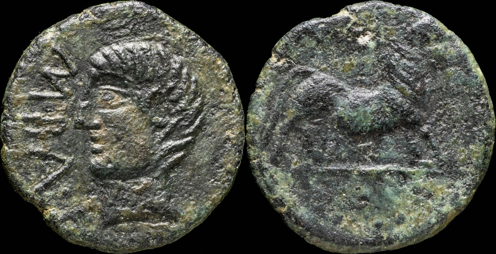 IBERIAN PUNIC REPUBLICAN Ancient Hispania - Castulo - (Jaén) Ae Semis ...