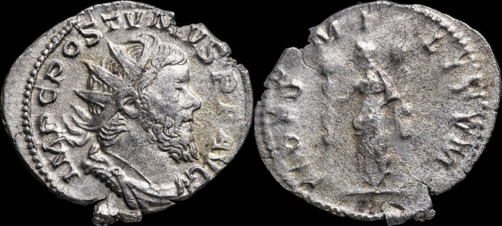 Roman Empire Postumus Antoninianus - FIDES MILITVM - 23 mm / 2.94 gr ...