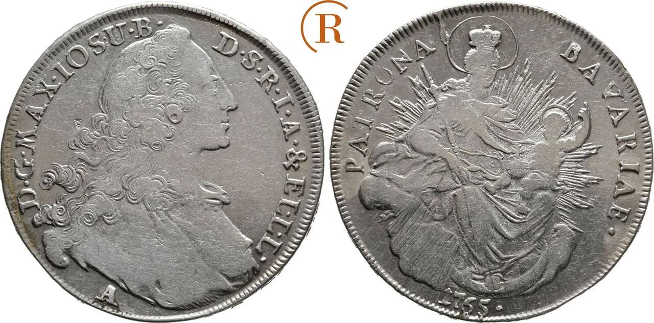 Bayern: Taler, Madonnentaler Amberg 1765 A Maximilian III. Joseph, 1745 ...