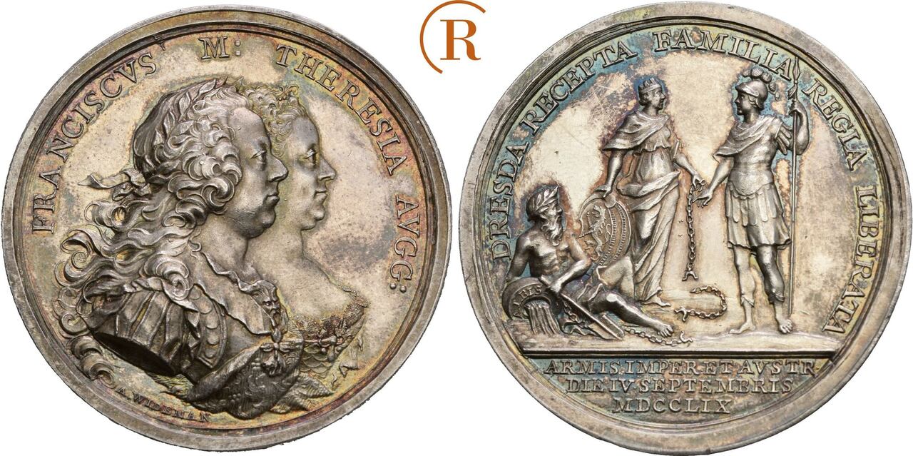 Habsburg: Silbermedaille von A. Widemann 1759 Maria Theresia, 1740-1780 ...