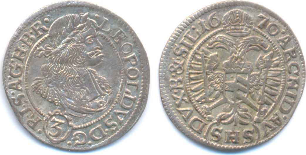 Habsburg: 3 Kreuzer Breslau 1670 Leopold I, 1657-1705: vz | MA-Shops