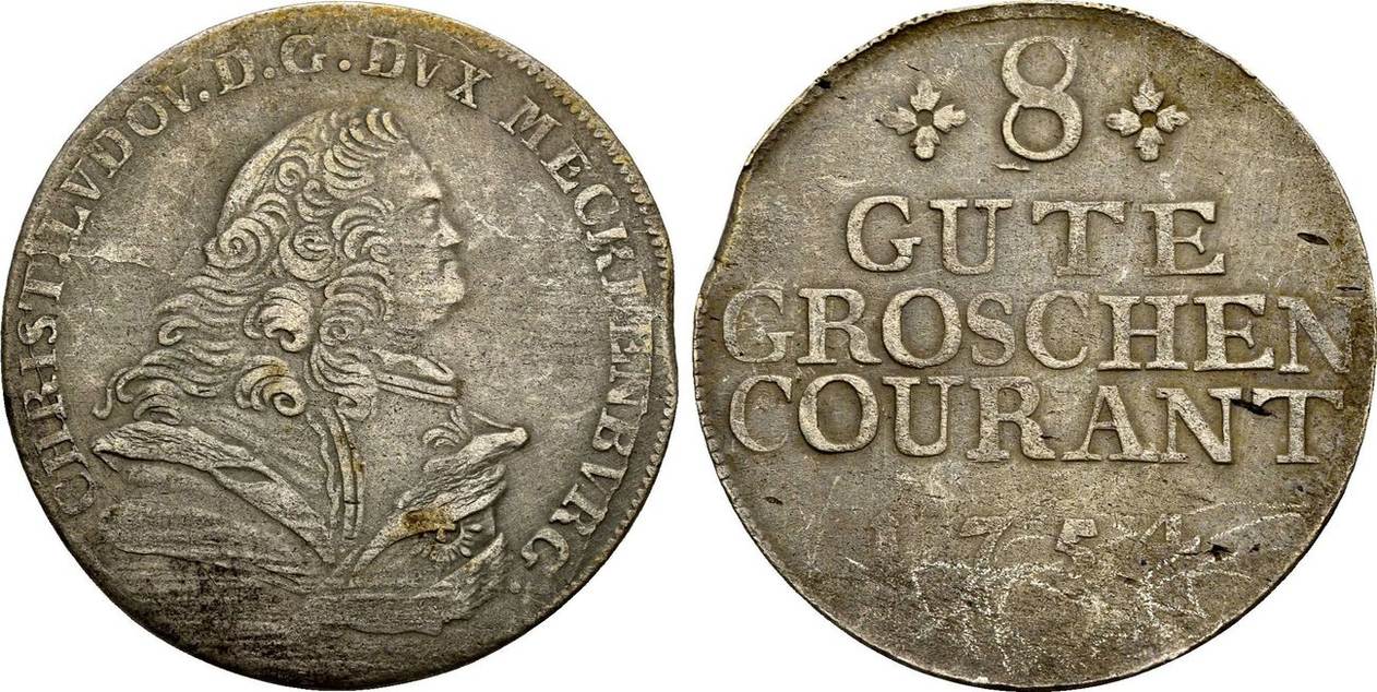 Mecklenburg Schwerin: 8 Gute Groschen Kriegsprägung 1758 Christian ...