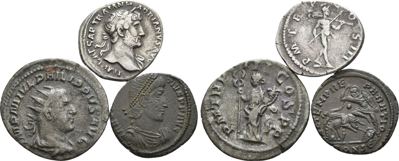 Römisches Kaiserreich: Denar und 2 weitere Trajan, 98-117: ss | MA-Shops