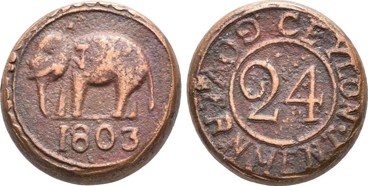Britisch Indien Ceylon: 1/24 Rix-Dollar Ceylon 1803 ss | MA-Shops