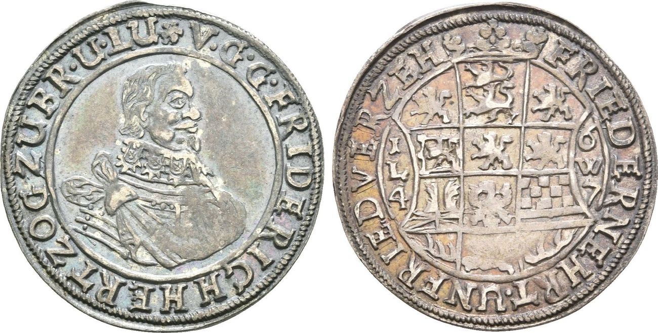 Braunschweig Lüneburg Celle: 1/8 Taler Clausthal 1647 LW Friedrich, 1636-1648: ss+ | MA-Shops