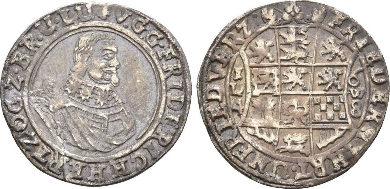 Braunschweig Lüneburg Celle: 1/8 Taler Clausthal 1648 LW Friedrich, 1636-1648: ss ...