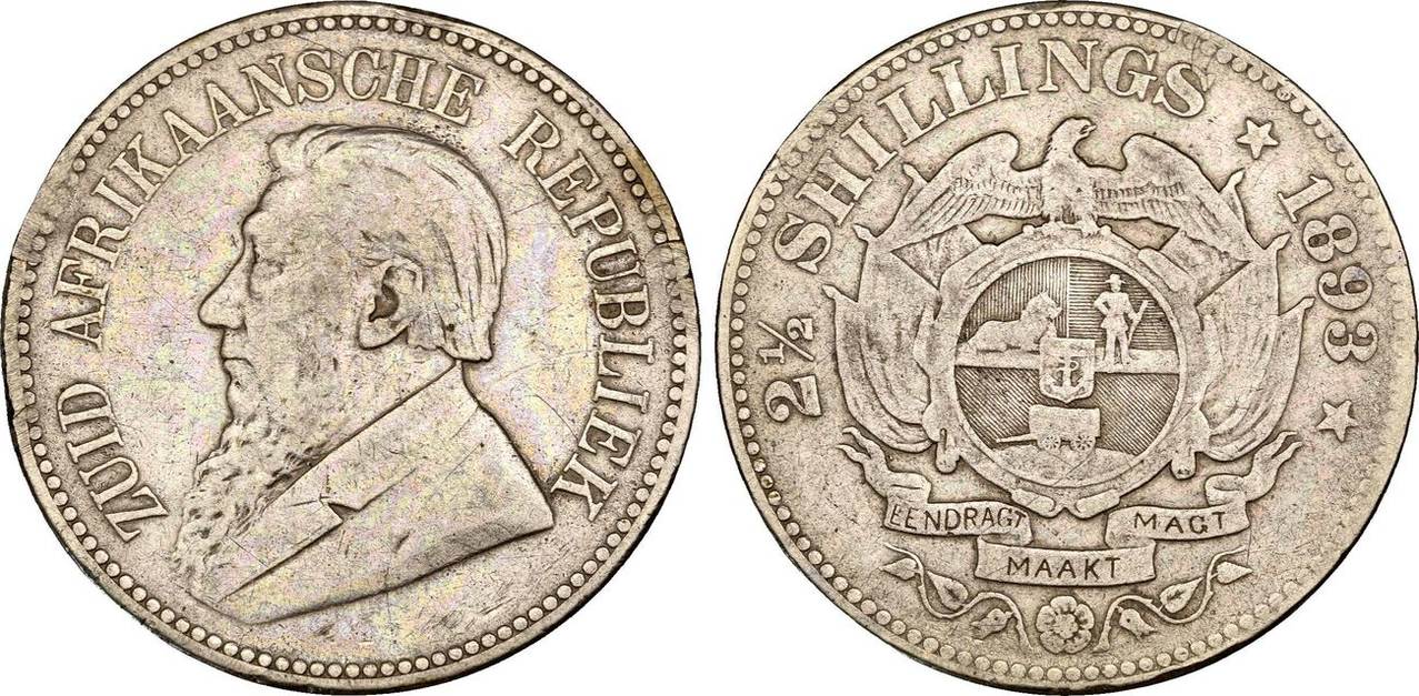 Südafrika Republik: 2 1/2 Shilling 1893 ss-, Randfehler, selten !! | MA-Shops