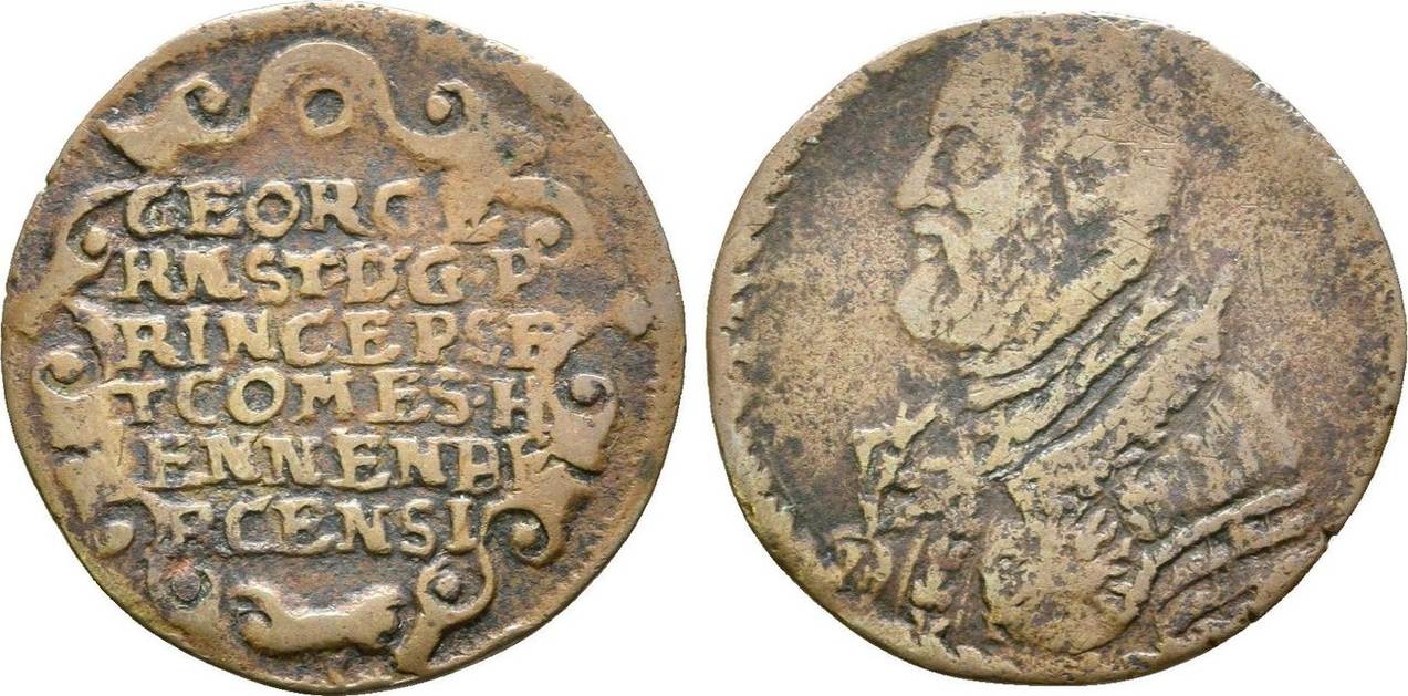 Henneberg: Rechenpfennig o.J. Georg Ernst, 1558-1583: ss, äußerst ...