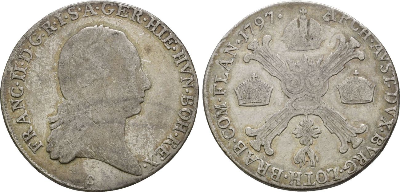 Habsburg: 1/2 Kronentaler Prag 1797 C Franz II, 1792-1806: ss | MA-Shops