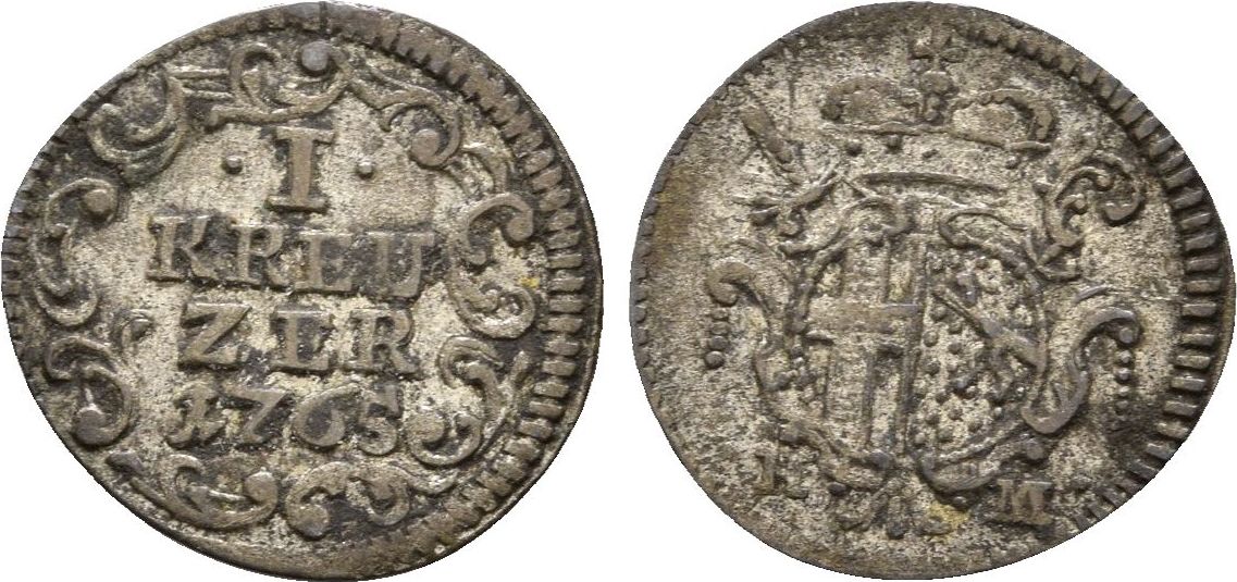 Fulda: 1 Kreuzer 1765 Heinrich VIII. von Bibra, 1759-1788: ss | MA-Shops