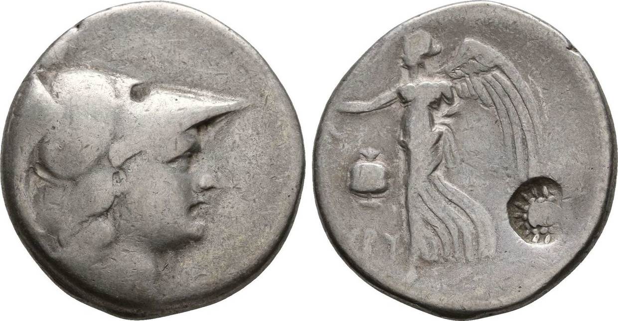 Pamphylien Side: Tetradrachme mit Gegenstempel Kopf 205-190 v. Chr ...