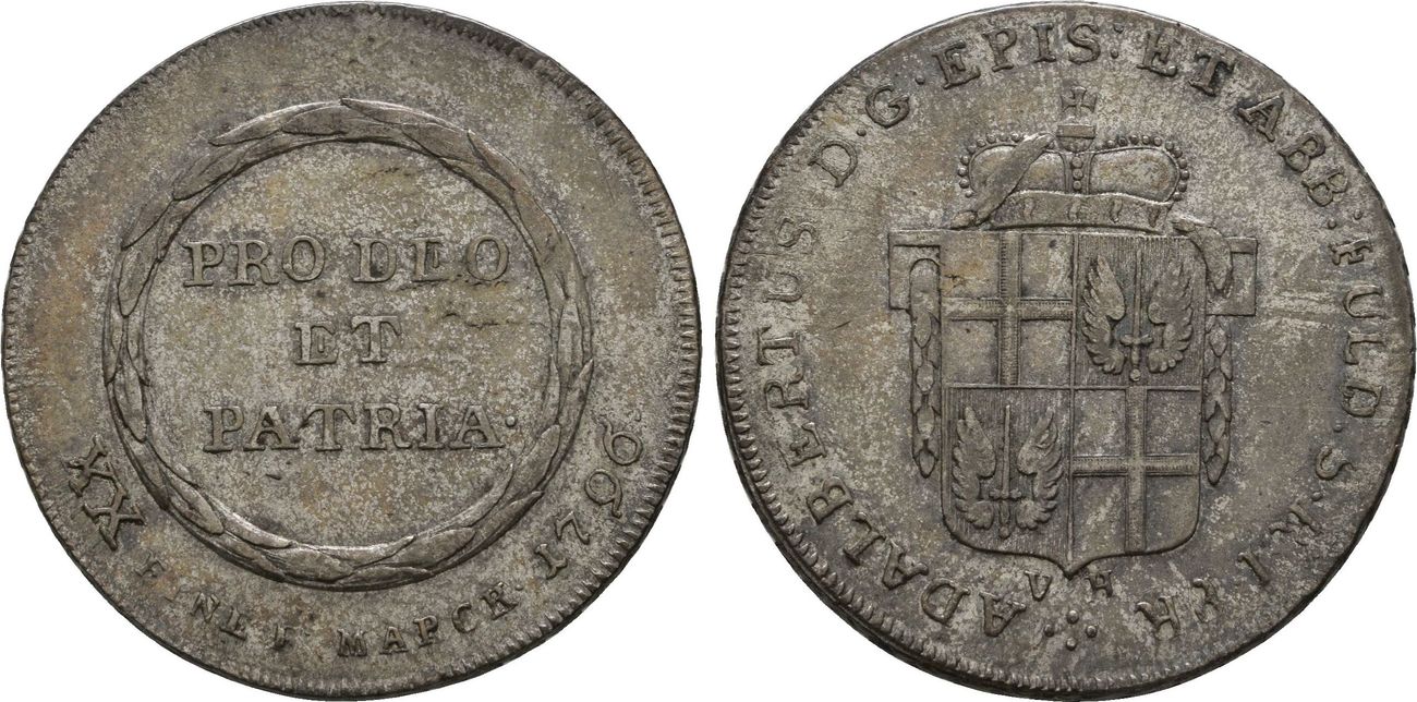 Fulda Bistum 1/2 Taler 1796 Adalbert v. Harstatt 1788-1802 vz schöne ...