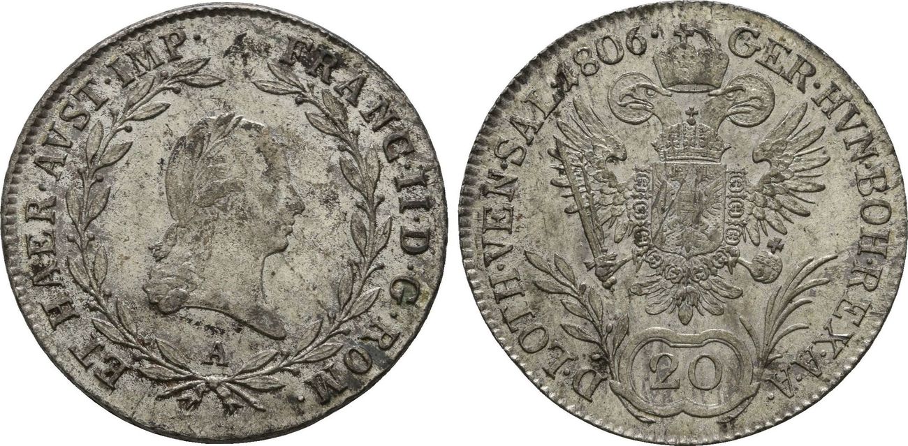 Habsburg 20 Kreuzer Wien 1806 A Franz II.1792-1835 vz-st Patina | MA-Shops