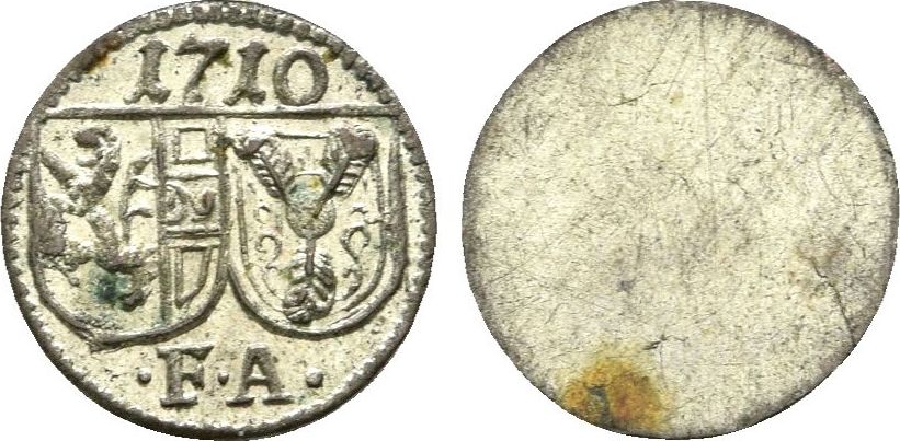 Salzburg Erzbistum einseitiger Pfennig 1710 Franz Anton v. Harrach 1709 ...