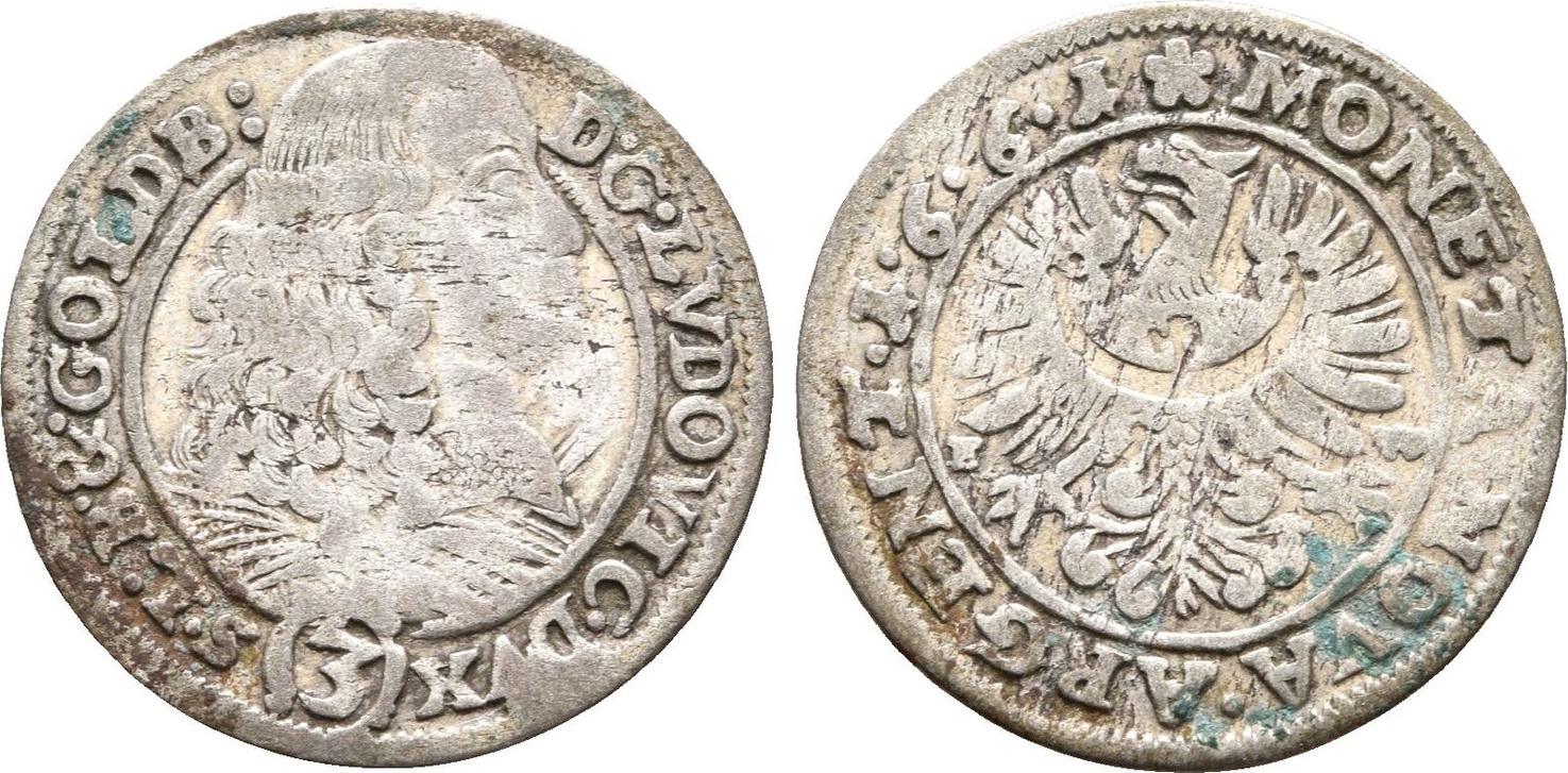 Schlesien Liegnitz Brieg 3 Kreuzer 1661 Ludwig 1639-1663 ss | MA-Shops