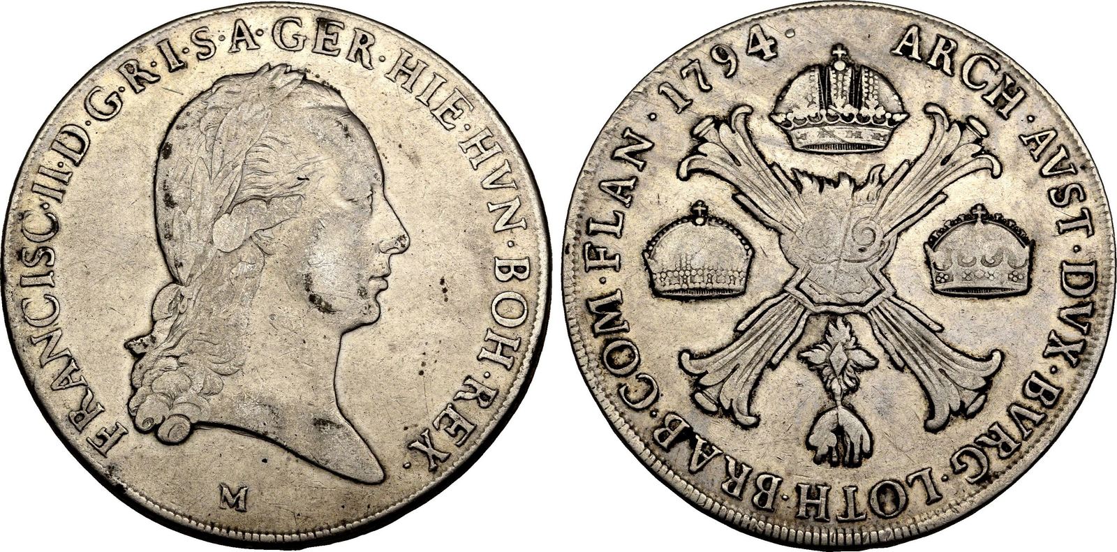 Habsburg Kronentaler 1794 M Franz II.1792-1835 ss Mailand | MA-Shops