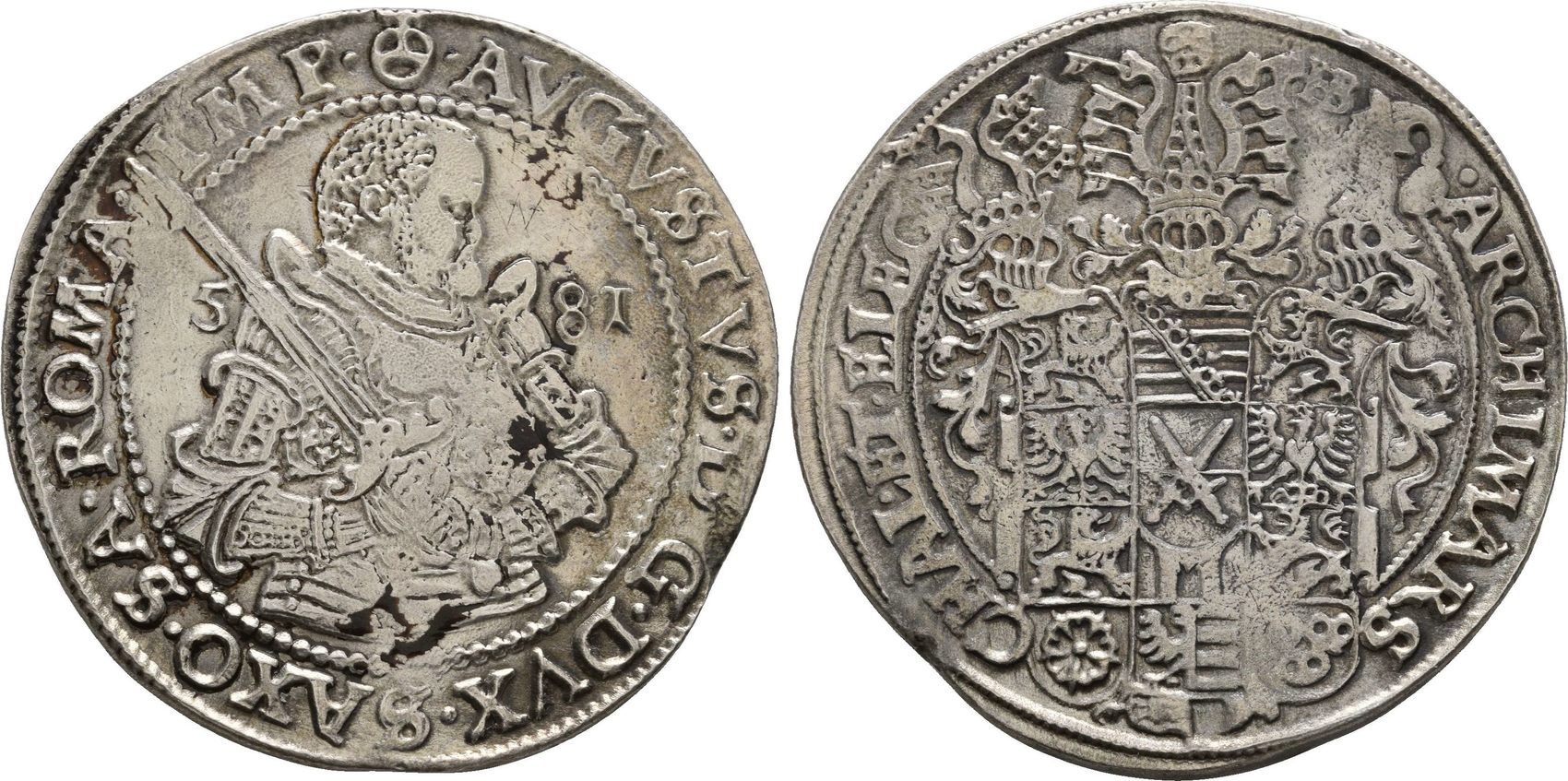 Sachsen: Taler 1581 August, 1553-1586: ss Fundstück | MA-Shops