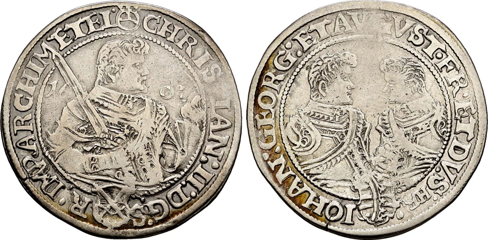 Sachsen 1/2 Taler 1607 Christian II.,Johann Georg I.,August 1591-1611 ...