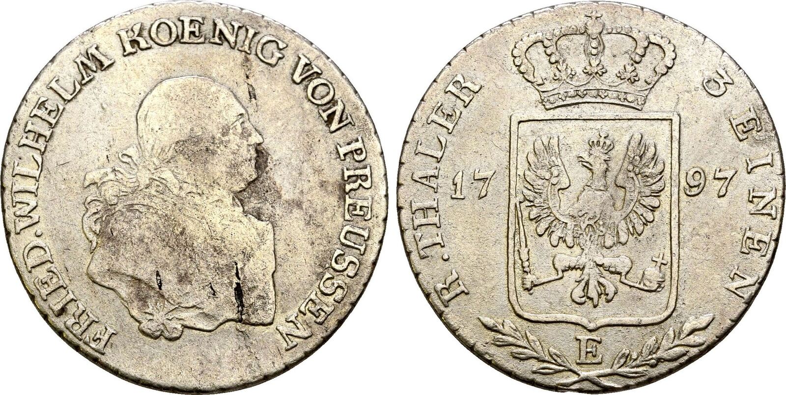 Preussen: 1/3 Taler Königsberg 1797 E Friedrich Wilhelm III, 1797-1840 ...